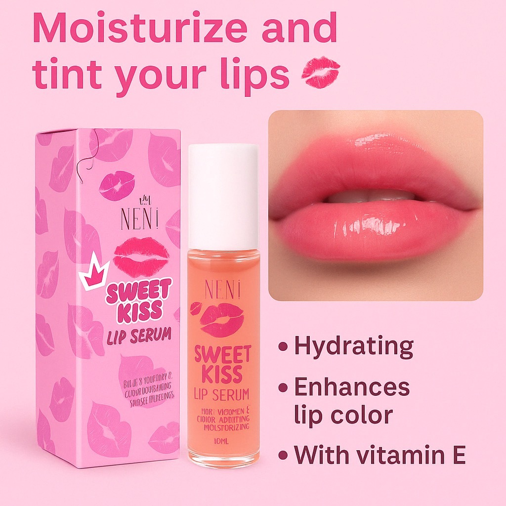 Sweet Kiss Lip Serum 10ml – Color-Adapting, Vitamin E Hydration, Glossy ...