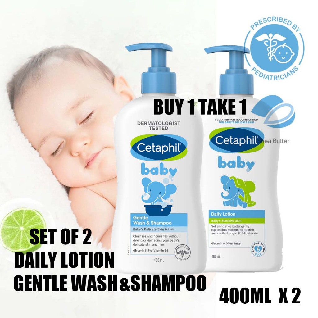 (SET OF 2)New Cetaphil Baby Gentle Wash and Shampoo & Lotion 400ml ...