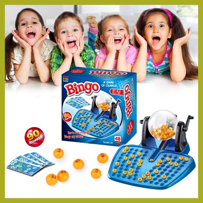 Bingo Game Set Bingo Lotto Lottery Family Cage Balls Cards Counters ...
