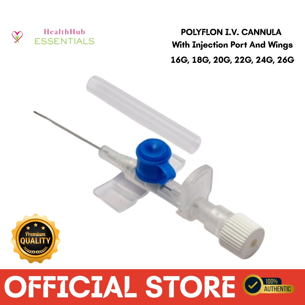 POLYFLON I.V. CANNULA WITH INJECTION PORT AND WINGS | Shopee Philippines