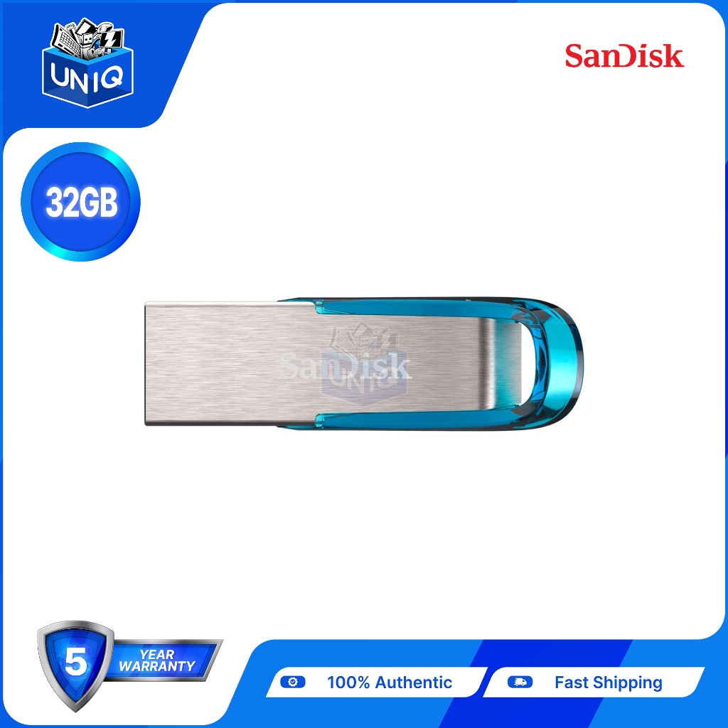 Sandisk Ultra Flair Blue Flash Drive USB 3.0 32GB Sdcz73-032G-G46 ...