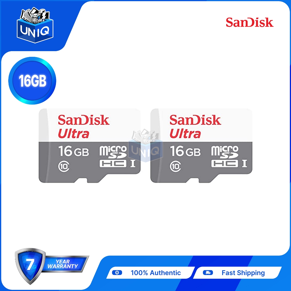 Sandisk Ultra Memory Card Micro Sdhc 16gb Capacity Set Of 2 | Shopee ...