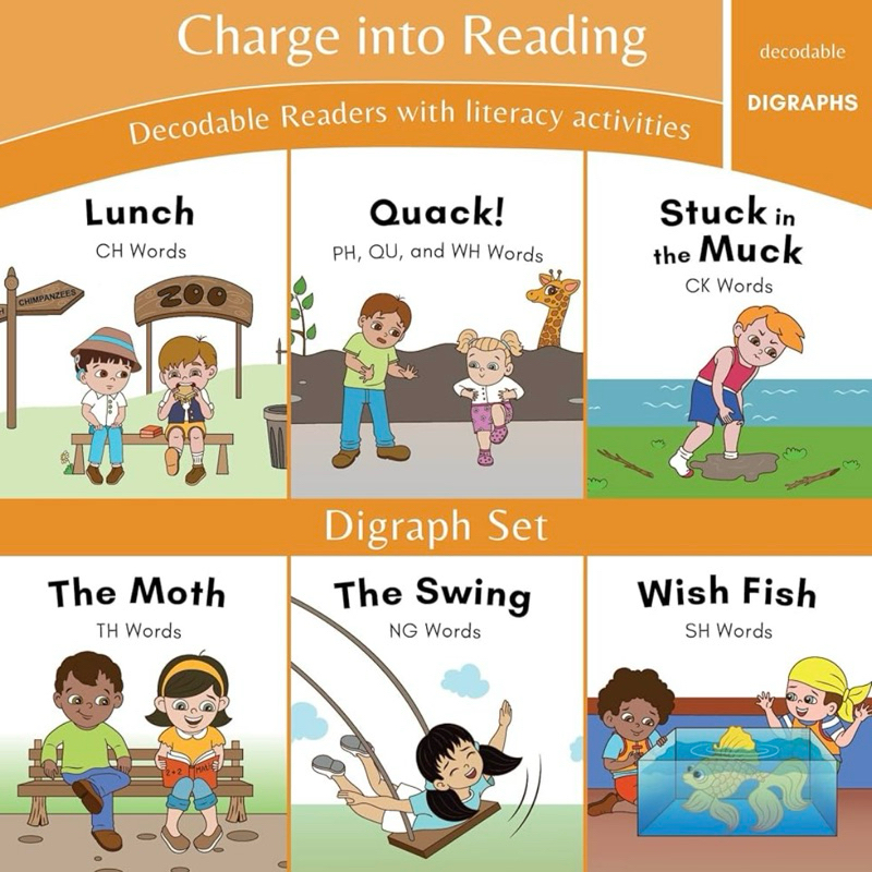 Charge into Reading Decodable Books (Stage 3): 6 Digraph Decodable ...