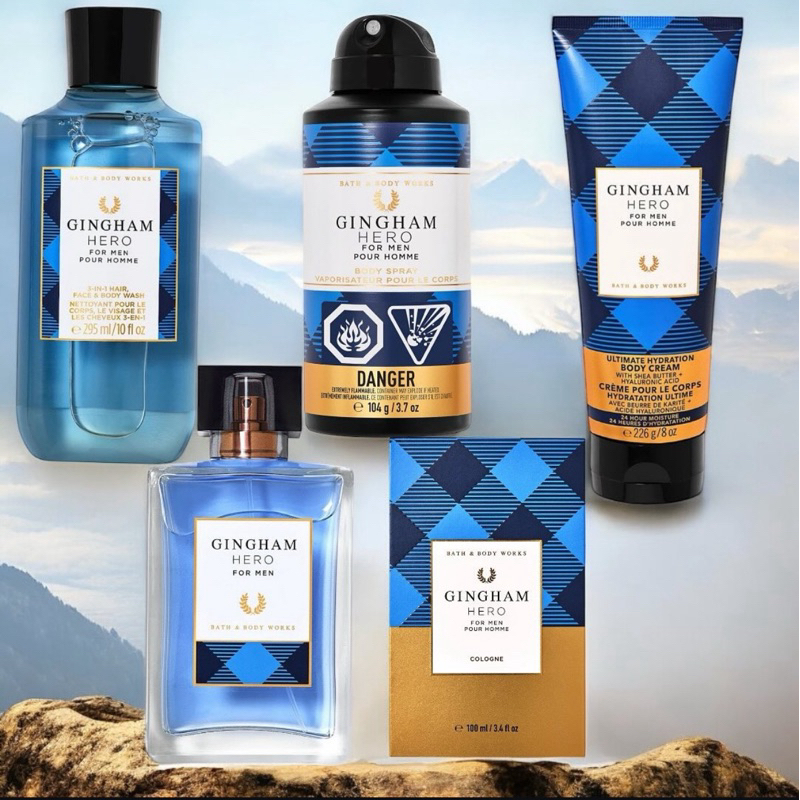 BBW MENS GINGHAM HERO &GINGHAM LEGEND BODY SPRAY & BODYCREAM BY BATHS ...