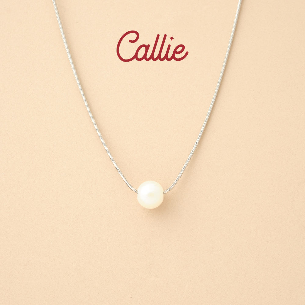 Callie Stainless Steel Iris Pearl Round Chain Necklace Shop.Callie ...