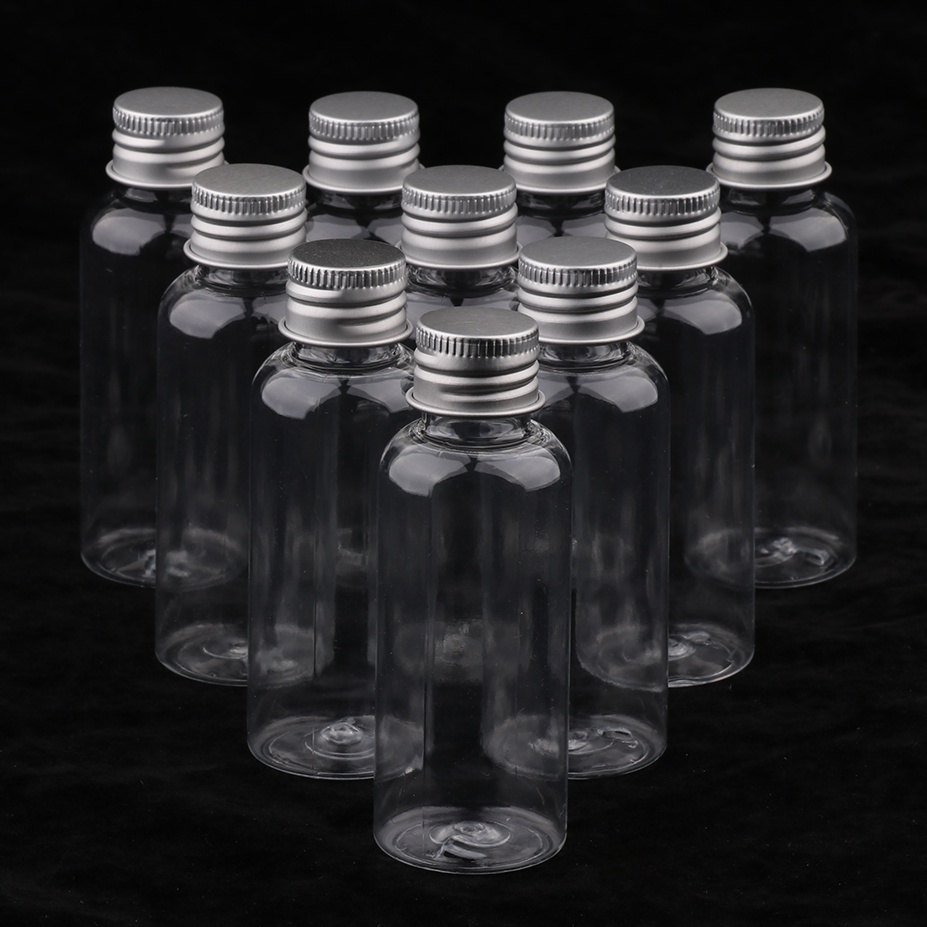 20pcs 50ml Clear Plastic Bottle Liquid Sampling Vials Aluminum Cap ...