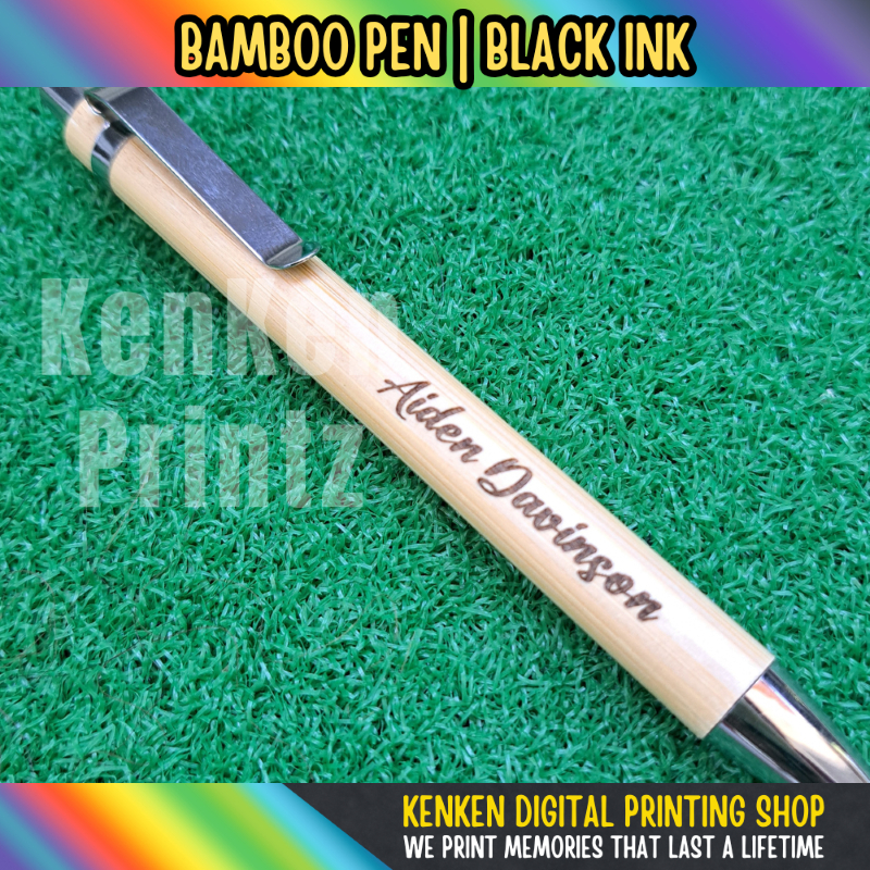 Personalized Bamboo Pen – Custom Name Engraved | Black Ink Eco-Friendly ...