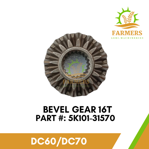 Bevel Gear 16T DC60 DC70 Kubota Harvester Part #: 5K101-31570 / 5K101 ...