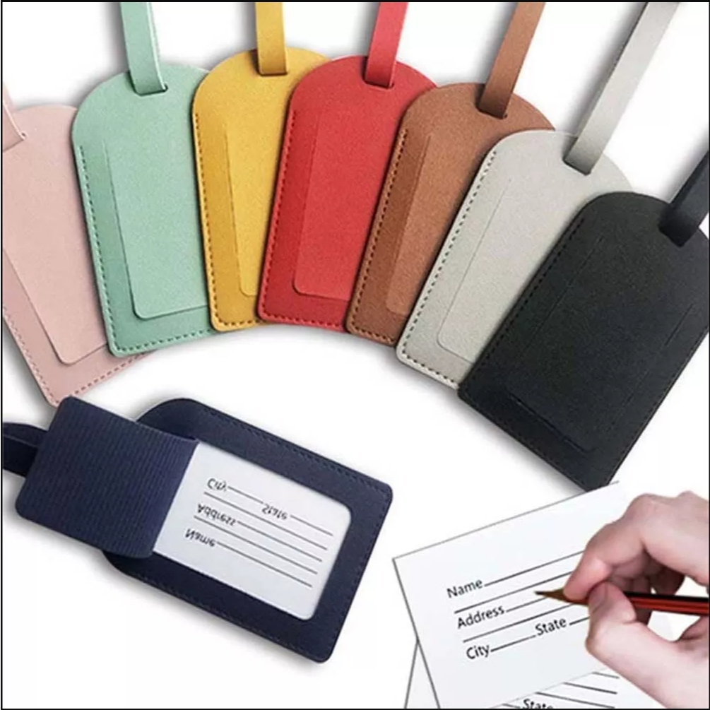 Luggage Tag Colorful Handbag Label Airplane Check-in PU Leather ...