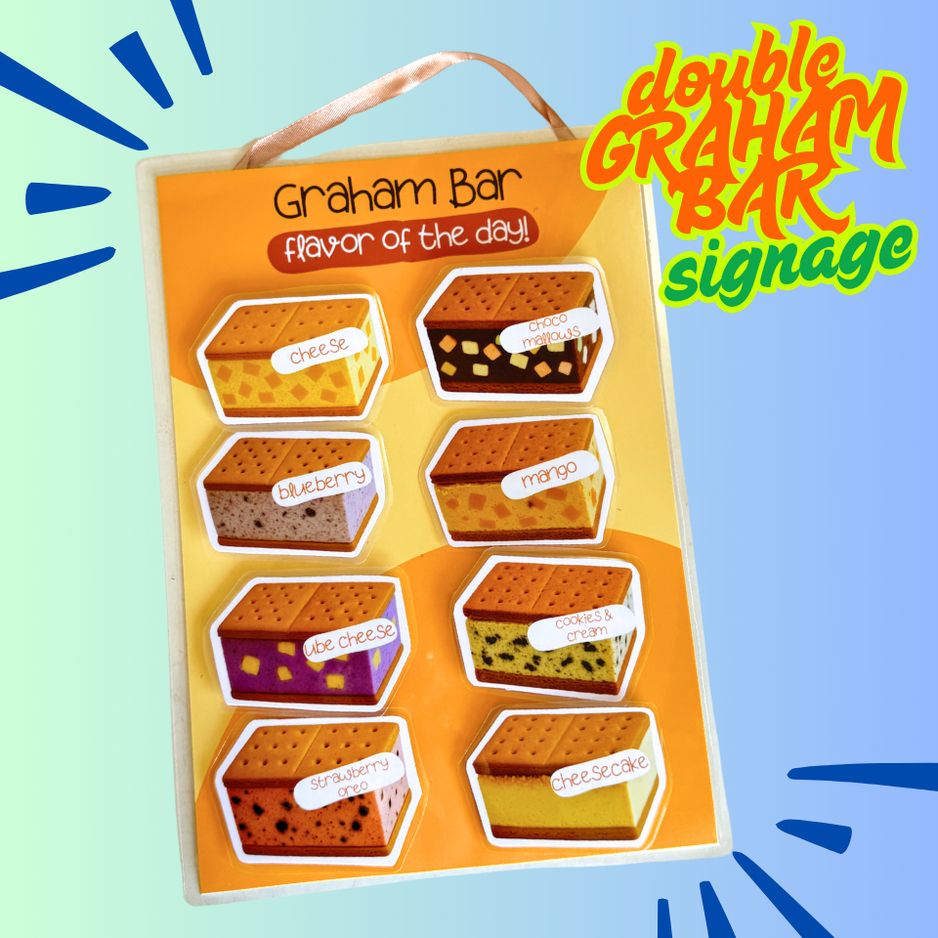 DOUBLE GRAHAM BAR 2 BAR LAMINATED SIGNAGE TINDAHAN STORE PLACARD FOR ...