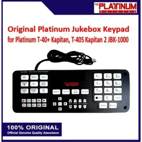 Platinum Jukebox Keypad for Platinum T-40+ Kapitan, T-40S Kapitan 2 ...