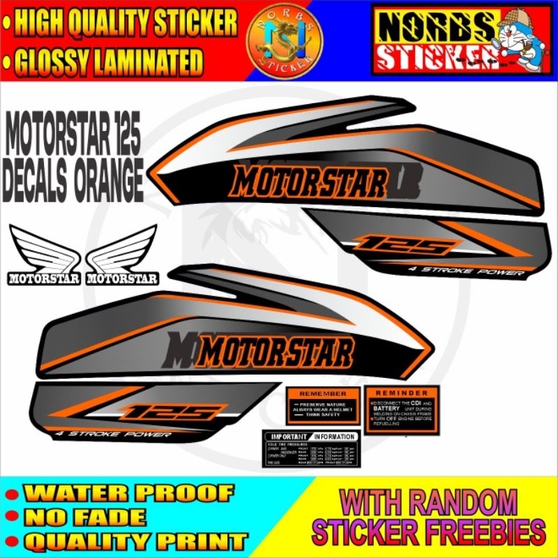 Motorstar 125 sticker decals | Shopee Philippines