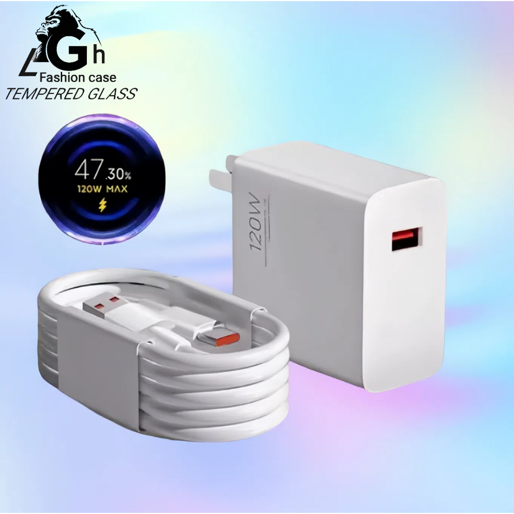120W Super Fast Charging Adaptor with 6A Usb Type -c Micro Usb Data ...