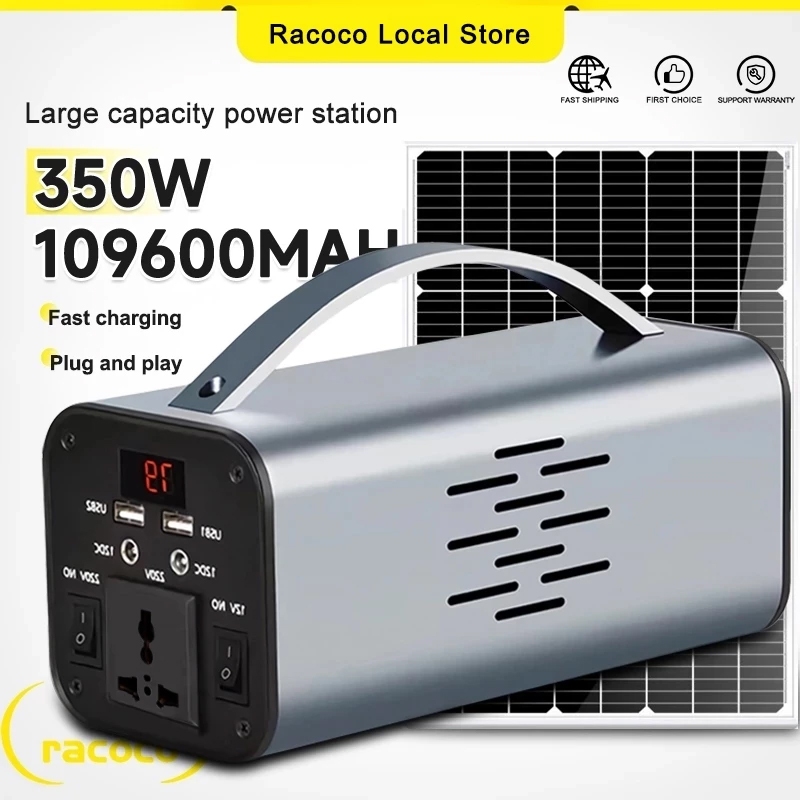 Portable 109600mAh Large Capacity Power Station 220V/350W Multifunctional Solar Generator ...