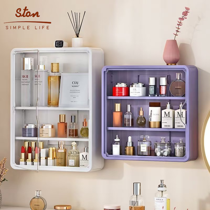 STON Wall Mounted Cabinet Bathroom Storage Box Hanging Plastic Storage ...