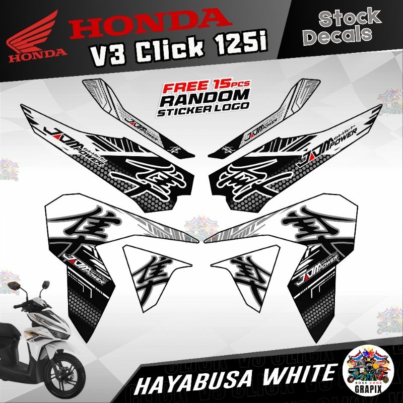 Honda Click 125i V3 / V4 Hayabusa Stock Decals High Quality | Shopee ...