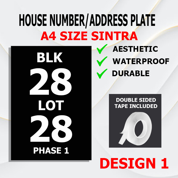A4 SIZE HOUSE NUMBER ADDRESS PLATE SINTRA BOARD ADHESIVE INCLUDED ...