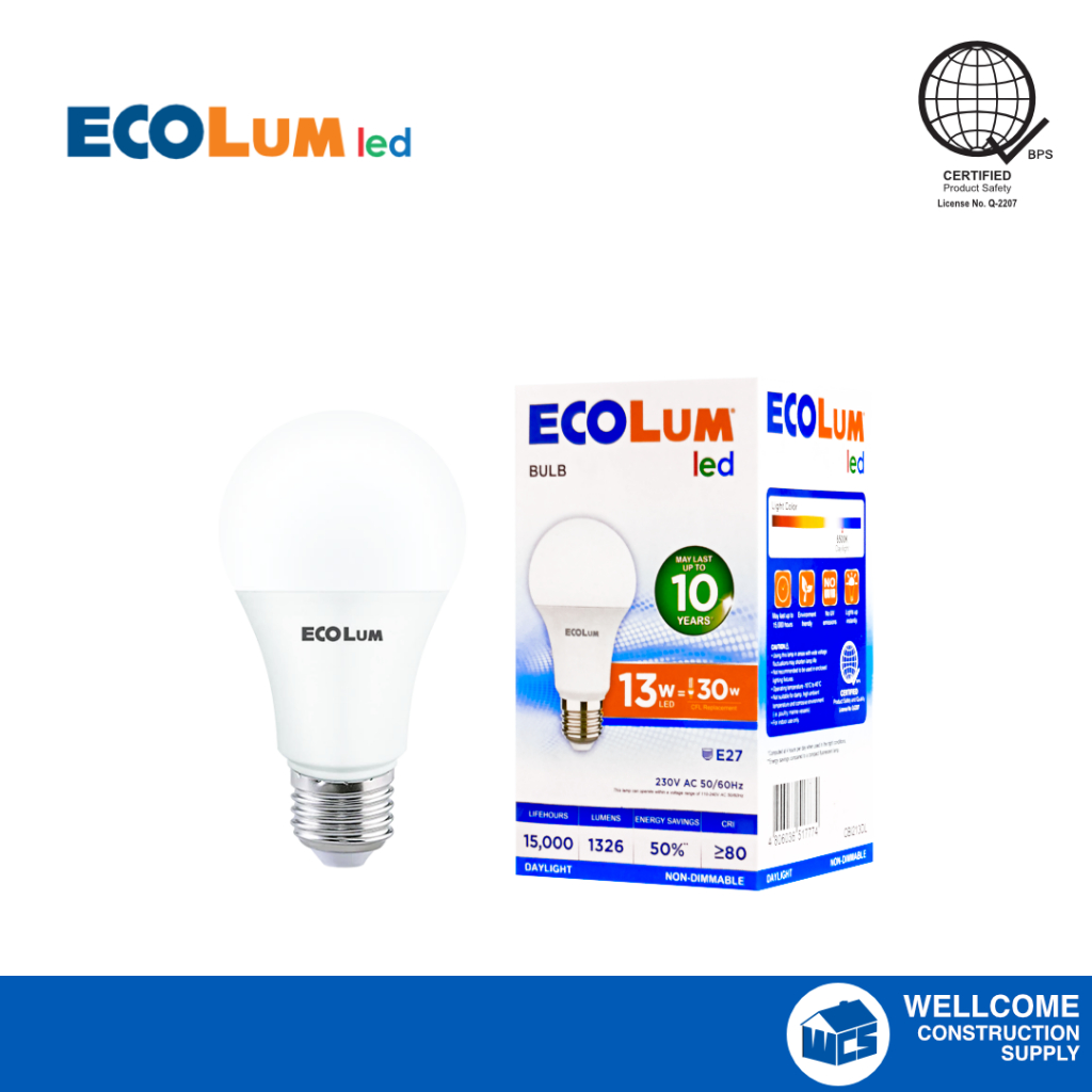 13W Daylight Firefly Ecolum Light Emitting Diode LED Light Bulb 13 ...