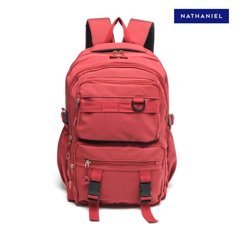 Nathaniel Icarus Men's Maroon Double Compartment Multi-pocket, Backpack ...