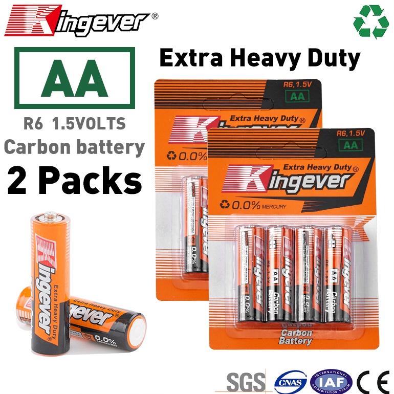 Kingever 100% Original AA R6 4 Pcs/Pack Extra Heavy Duty Battery ...