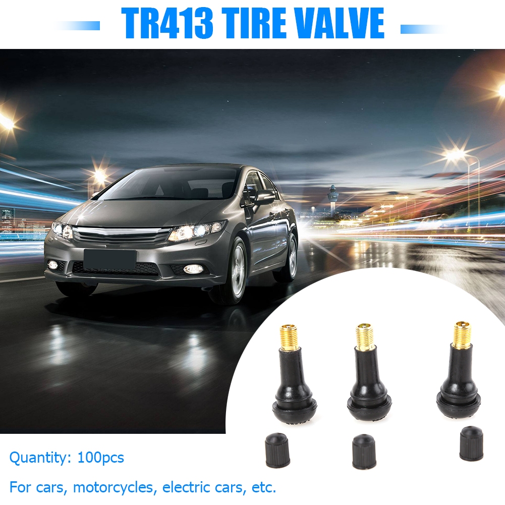 TR413 Snap-in Rubber Tubeless Tire Valve Stems for Car Motorcycle TR413 ...