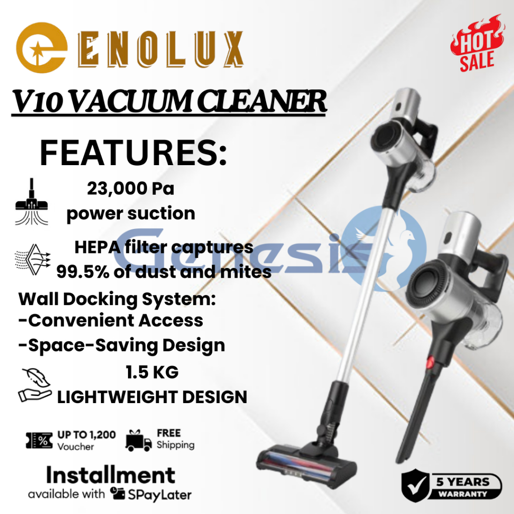 ENOLUX-V10/V20/V30/V50 HEPAFILTER Cordless Vacuum Cleaner Free Dust ...