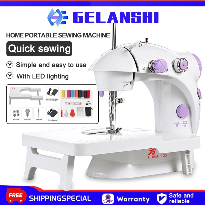 Portable Electric Sewing Machine Household Multifunction 2-Speed Sewing ...