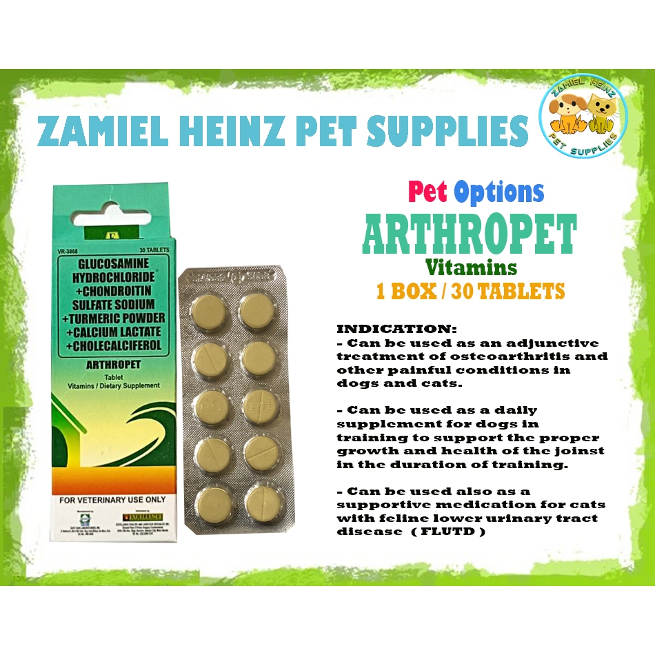 Pet Options ARTHROPET ( Vitamins ) For Pets 30 Tablets | Shopee Philippines