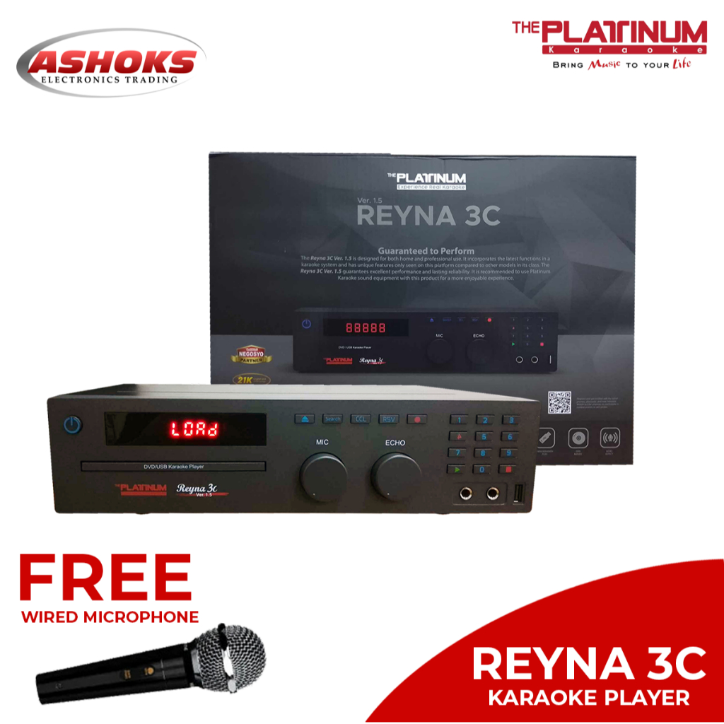 Platinum Karaoke Reyna 3C Player Ver. 1.5 with free Wired Microphone Volume 102 CD | Shopee ...