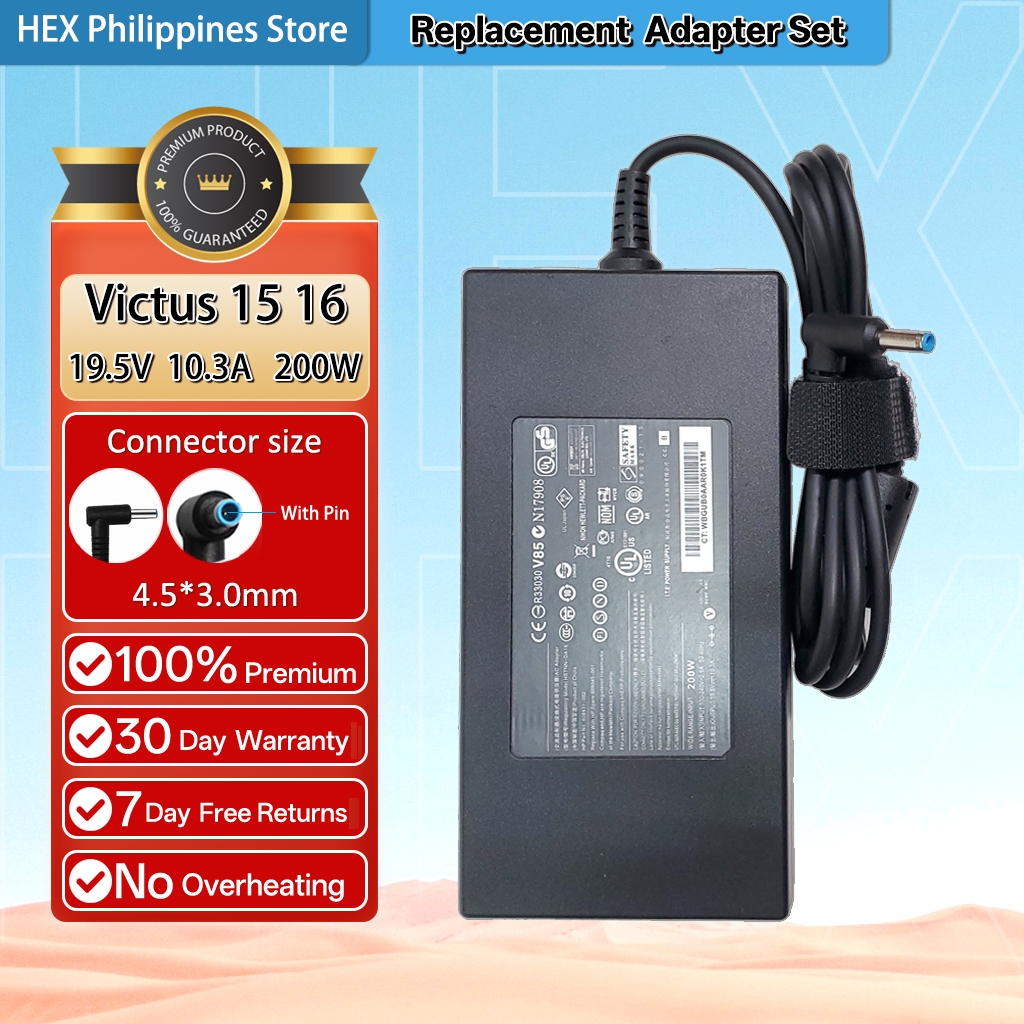 Compatible HP Charger 19.5V 10.3A 200W Victus 15 16 Series TPN-Q279 TPN ...