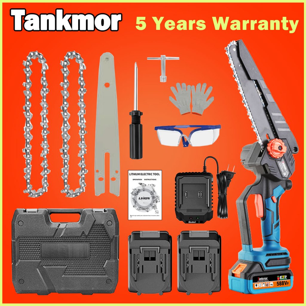 Tankmor 8" Cordless Mini Chainsaw - Rechargeable, Portable, Electric ...
