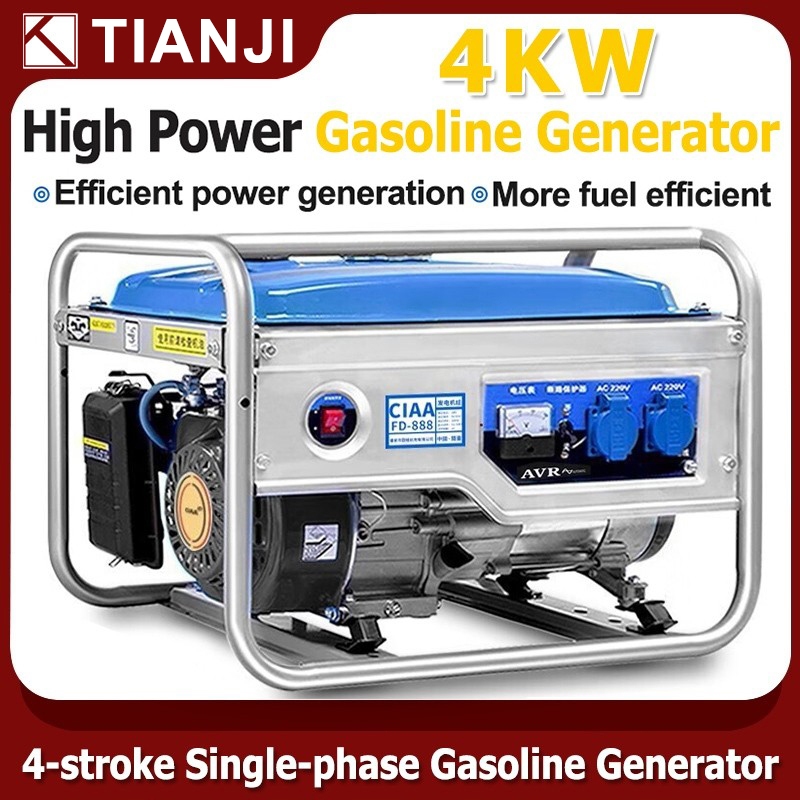 Generator Gasoline For Home 4000W 220V Small Generator Portable All ...