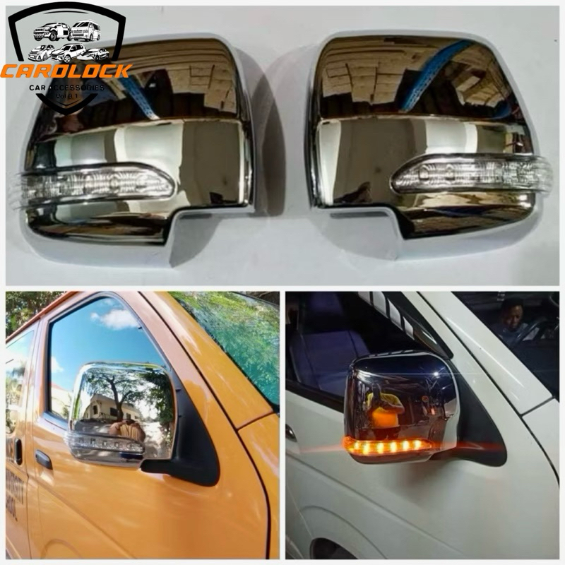 Toyota Hiace Decontent 2020 - 2025 Chrome Side Mirror Cover with Light ...