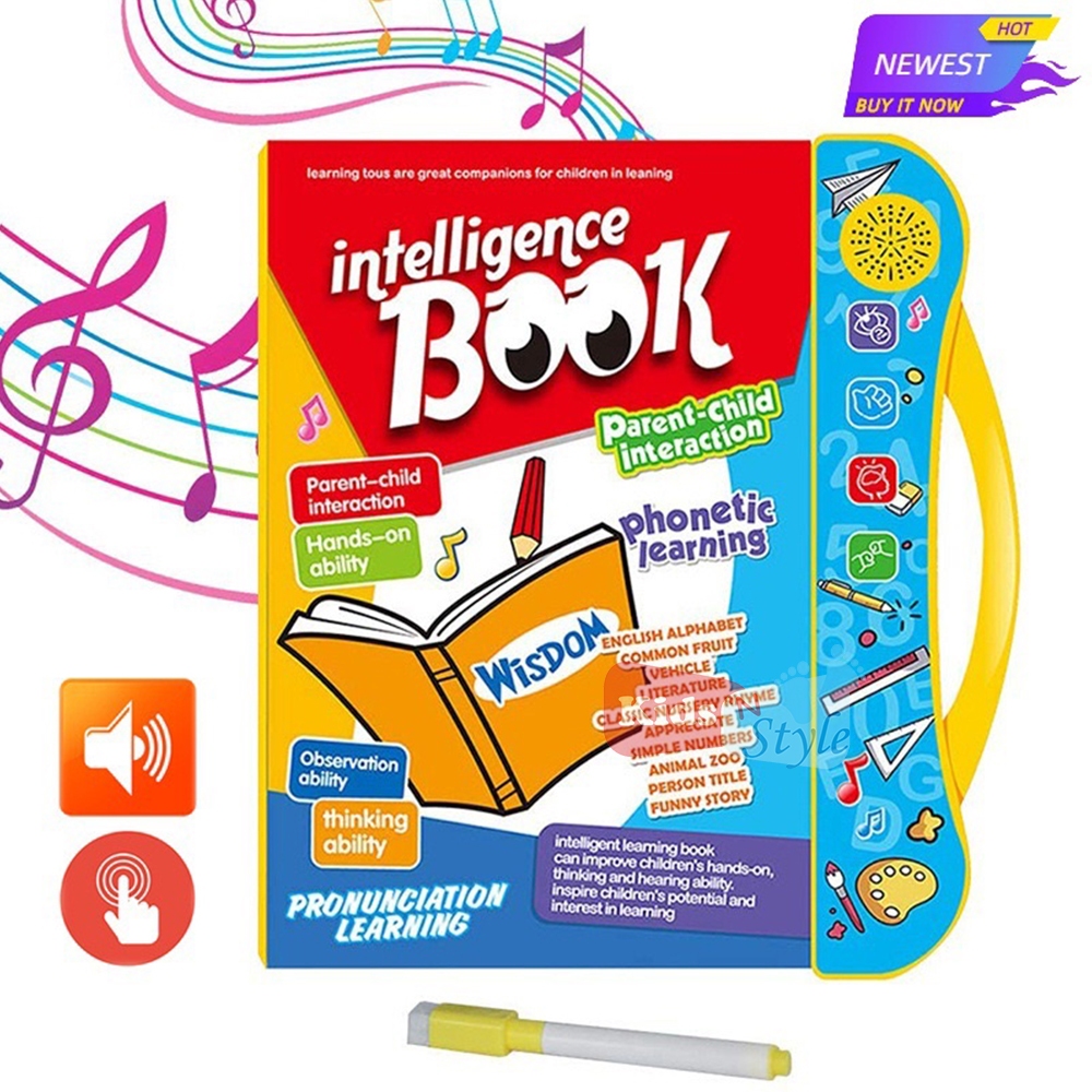 Kids Intelligence Interactive Children Musical English Educational Phonetic Learning Book ...