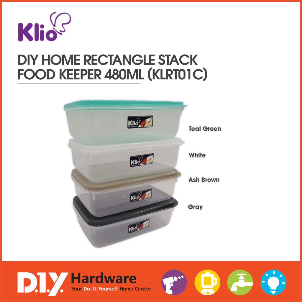 KLIO by DIY Hardware Rectangle Stack Food Keeper 480ml (KLRT01C) | Shopee Philippines
