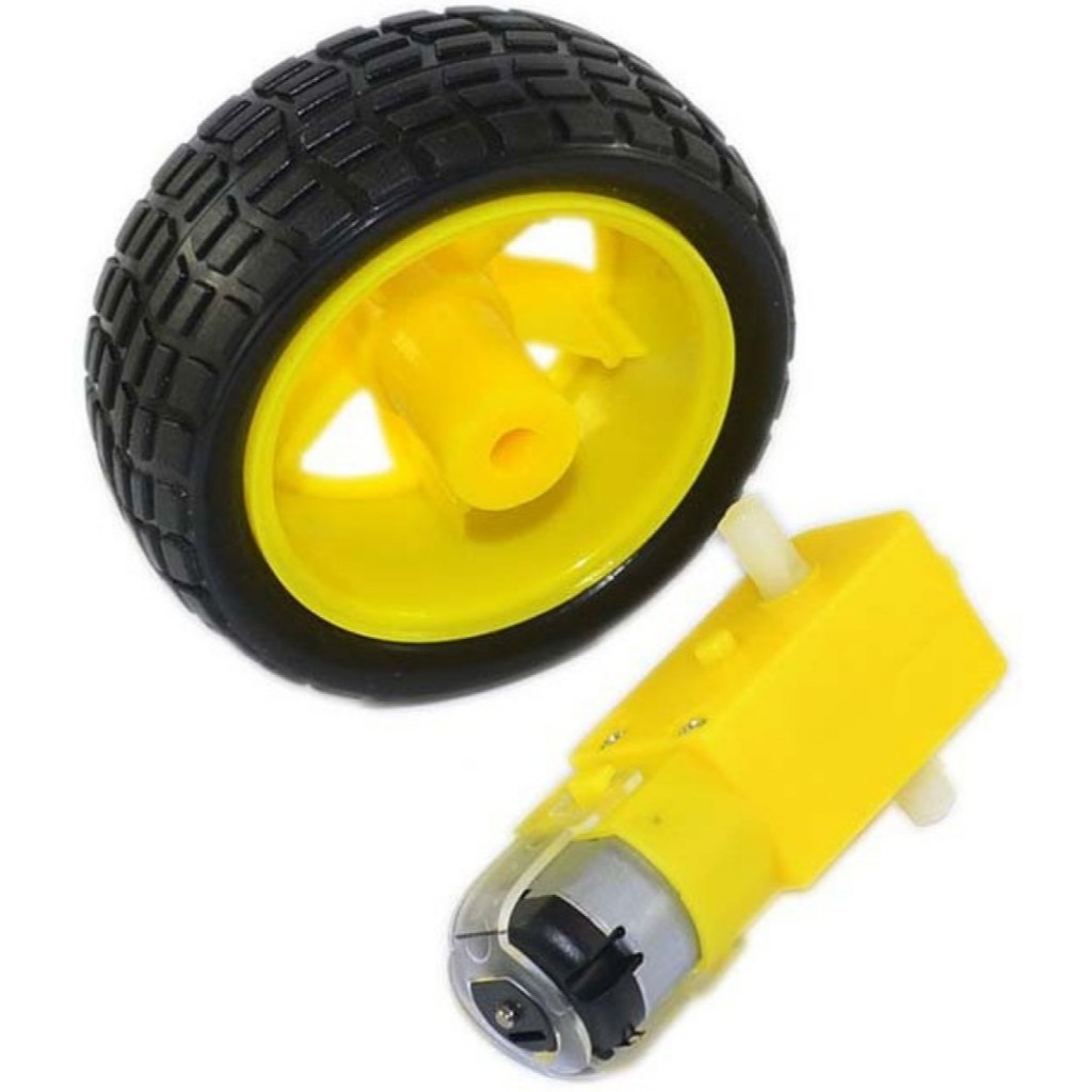 3-6V TT Motor Smart Car Yellow 130 Dual Shaft DC Motor Gearbox with ...