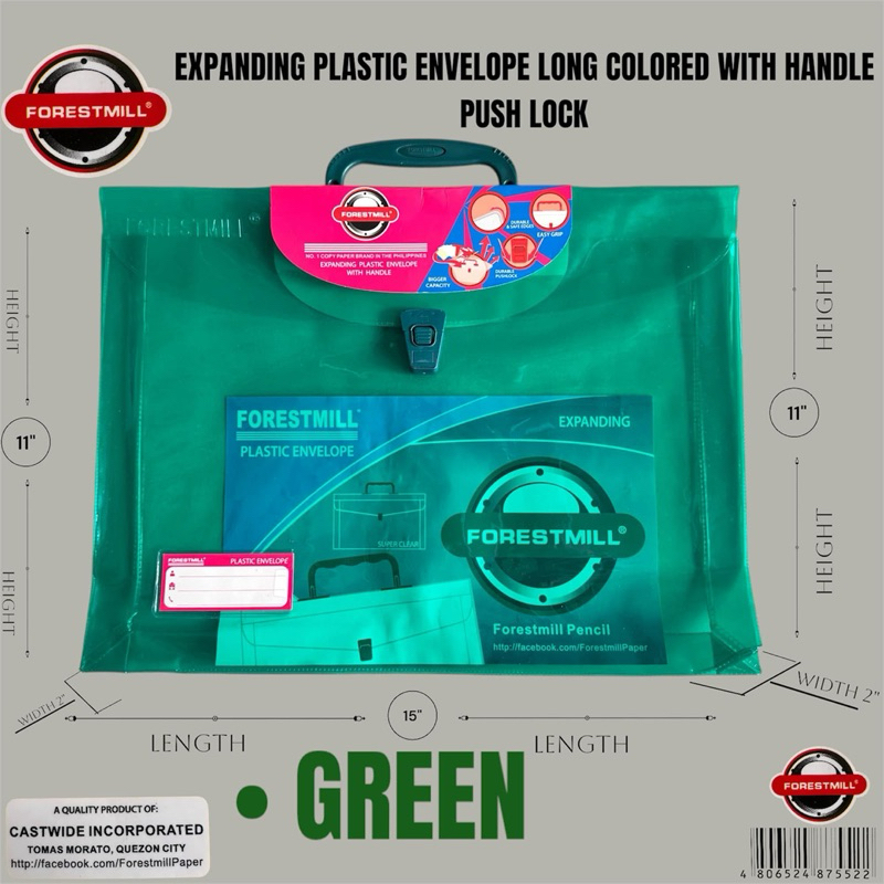EXPANDING PLASTIC ENVELOPE LONG WITH HABDLE PUSH LOCK COLORED | Shopee ...