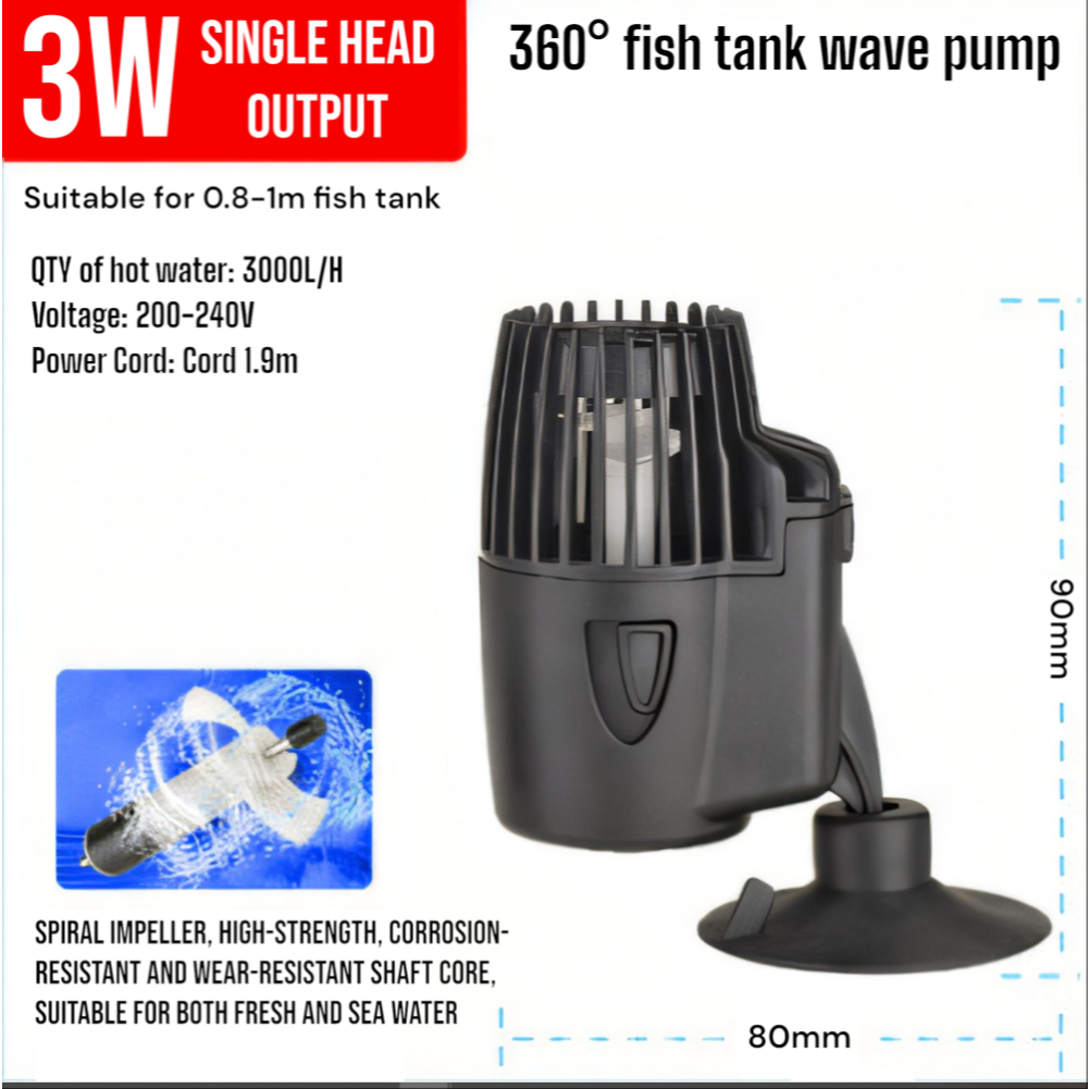 3W Submersible Aquarium Water Pump 220-240V Wavemaker Pump for ...
