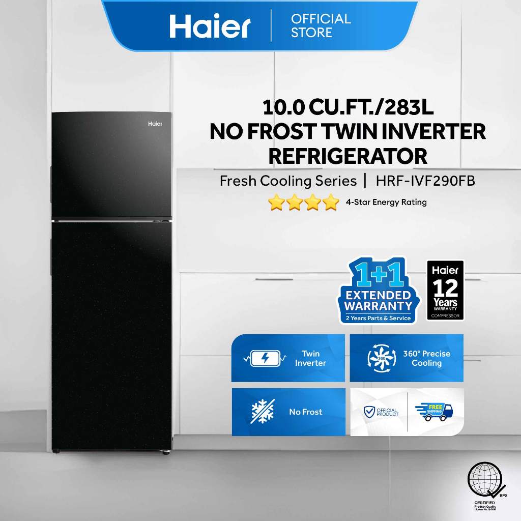 [NEW] Haier HRF-IVF290FB 10.0 cu.ft./283L Fresh Cooling Twin Inverter ...