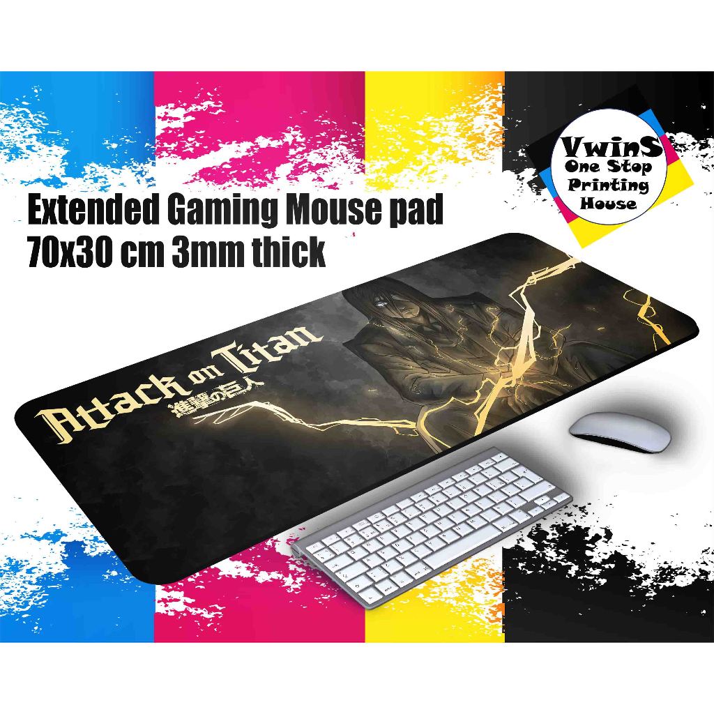Attack on Titan Extended Design Mouse pads! AoT Mikasa Ackermann, Eren ...