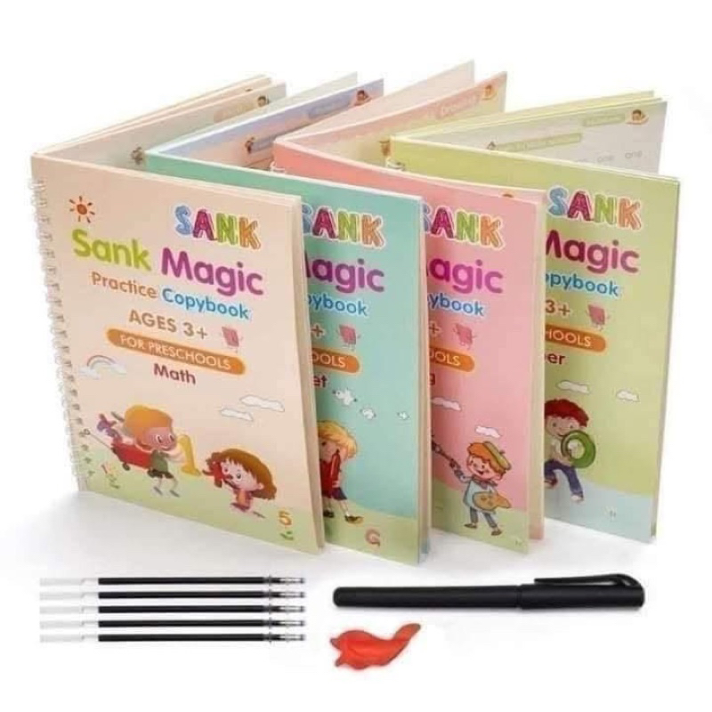 Kids Magic Copybook Set Reusable Calligraphy Writing Handwriting ...
