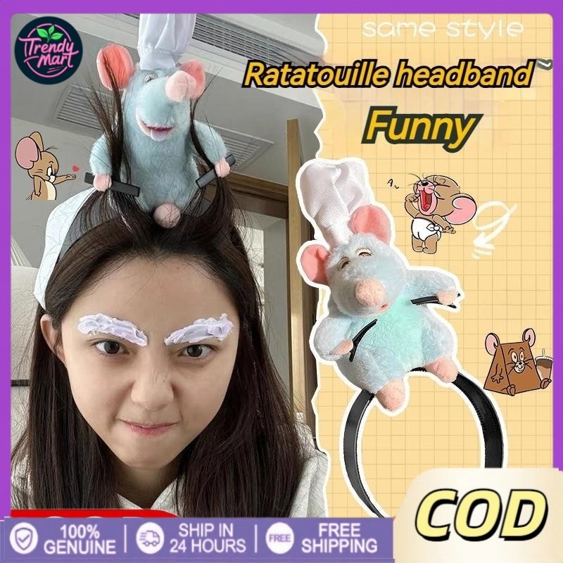 Cute Plush Cooking Mouse King Ratatouille Headband Hair Accessories ...