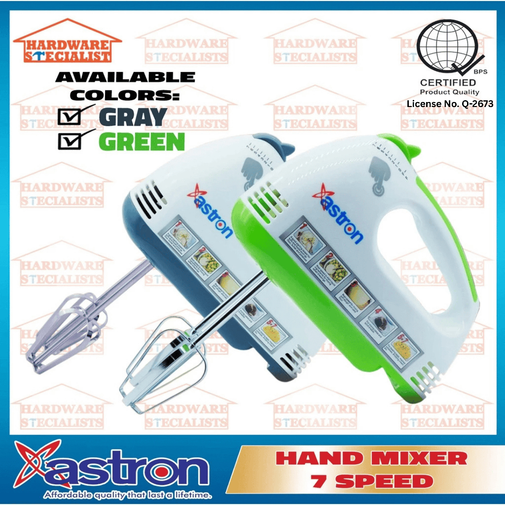 Astron Hand Mixer 7 Speed | HM-11 Green or Gray Original Authentic ...