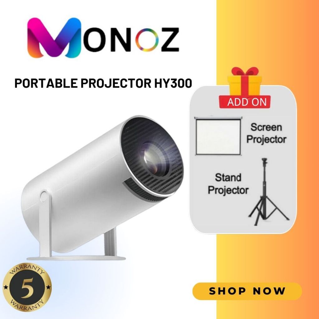 HY300 Mini Projector 10000 Lumens100'' Display,HDMI & USB Support For ...
