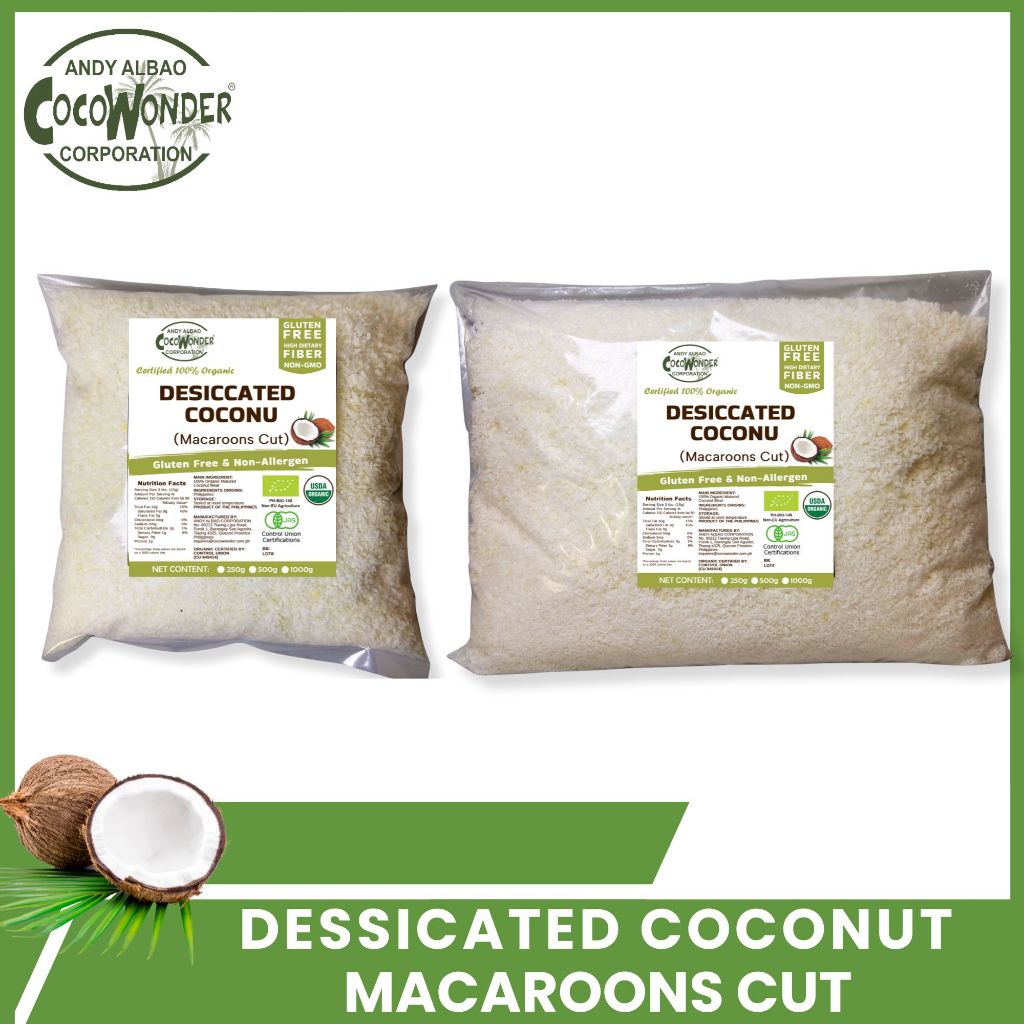 60% FAT DESICCATED COCONUT MACAROONS CUT | COCOWONDER | 100% ORGANIC ...