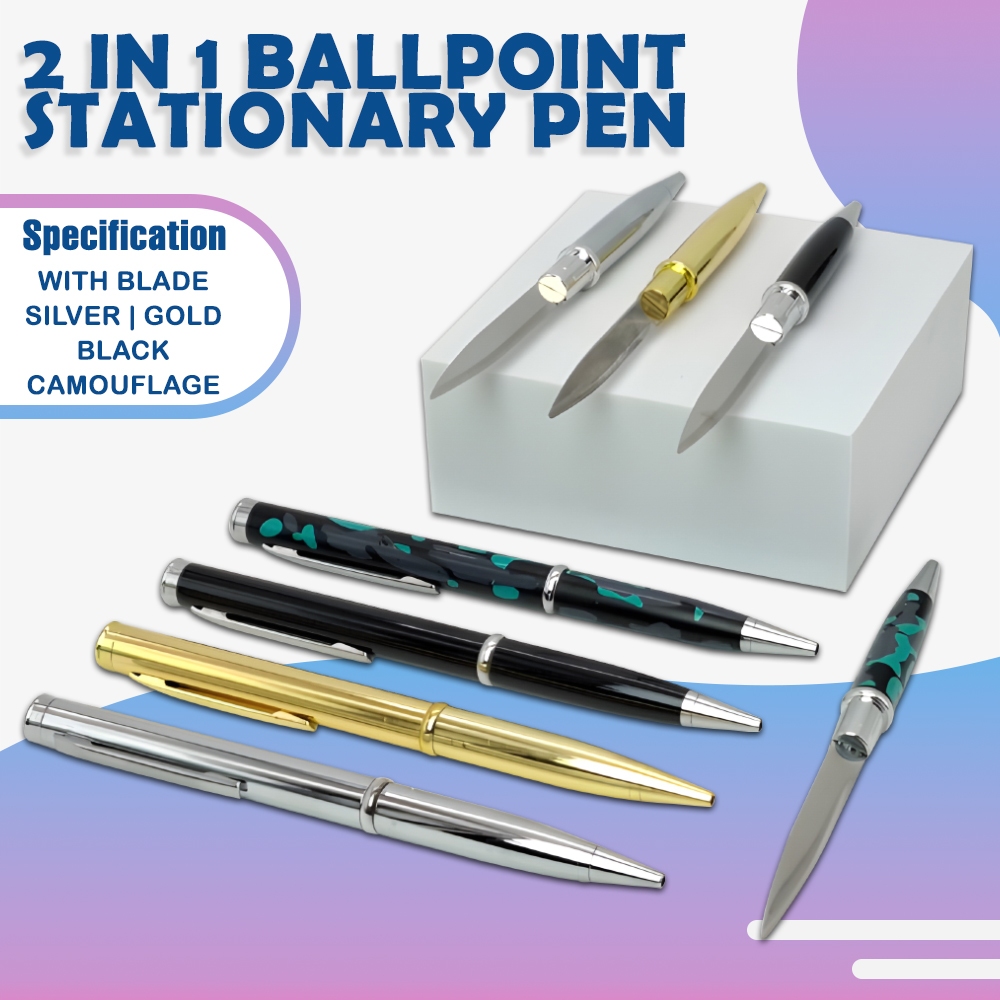 Ballpoint Pen 2 in 1 with Blade Multifunctional Stationery Gift Knife ...
