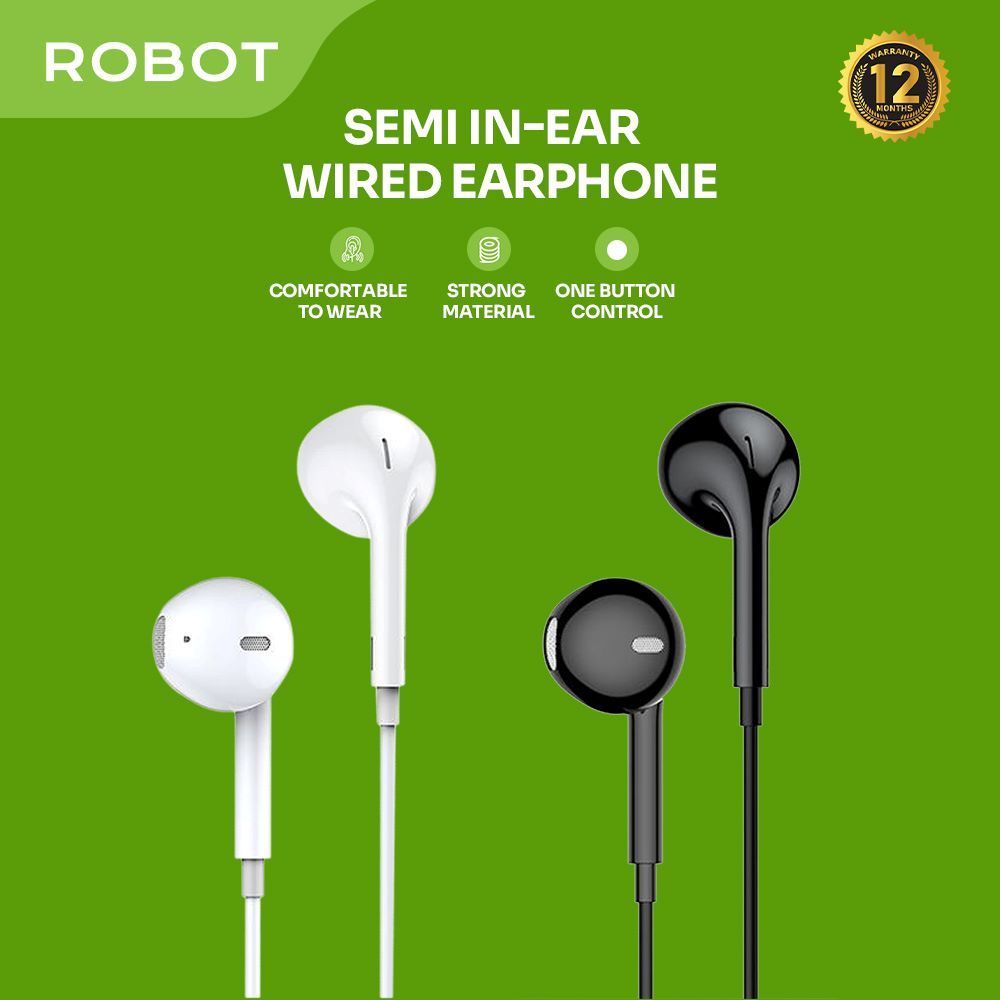 Robot RE10 Wired Earphone In-Ear Design with Microphone 3.5mm Strong ...