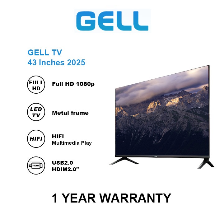 Gell Hifi Smart TV 43 Inch Built-In Youtube Netflix Android With ...