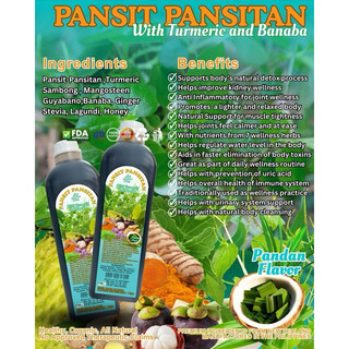 1 Bottle PANSIT PANSITAN JUICE with Turmeric and Banaba | Shopee ...