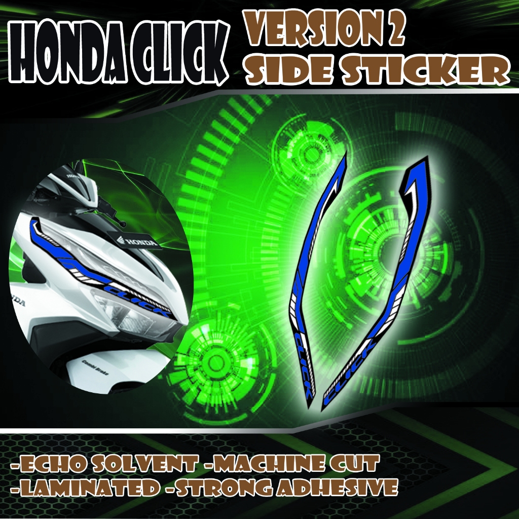 NEW SIDE STICKER FOR HONDA CLICK VERSION 2 MOTORCYCLE/ HONDA CLICK NEW ...